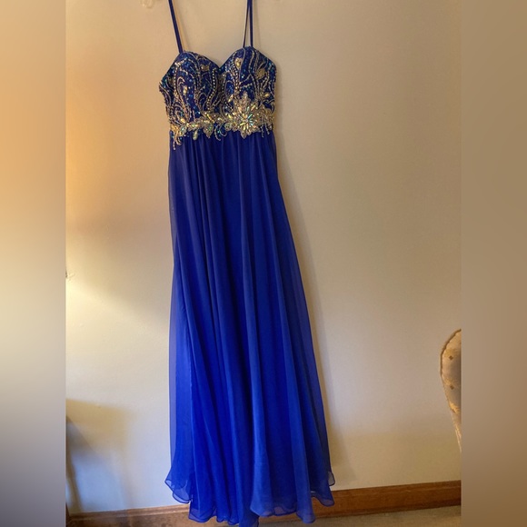 Alyce Paris | Dresses | Prom Gown Cobalt Blue With Rhinestone ...